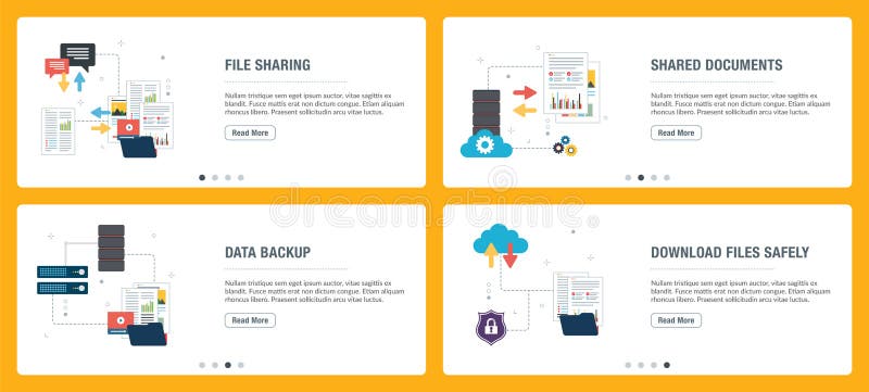 Internet Banner Set of Technology and Computers Icons Stock Vector ...