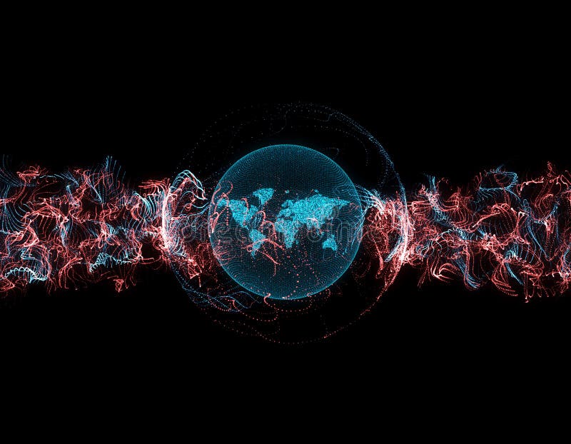 Internet Big Data Technology and World Map, Technology Finance and ...