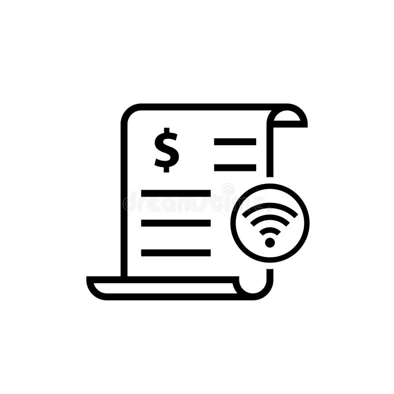 Internet bill invoice icon stock vector. Illustration of black - 136791276
