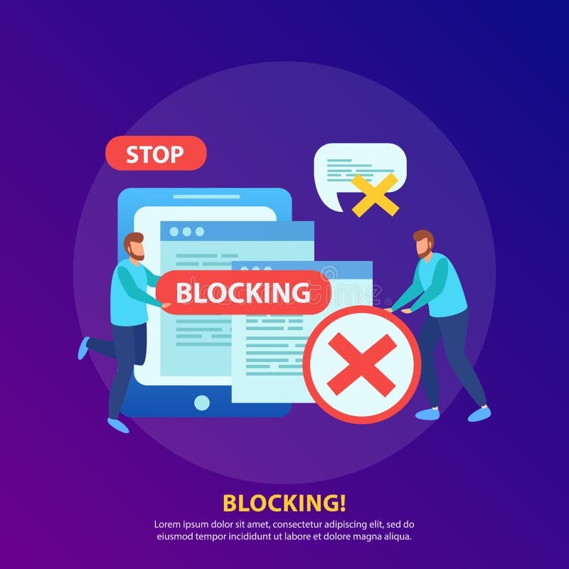 Internet Blocking Isometric Composition Stock Vector - Illustration of ...