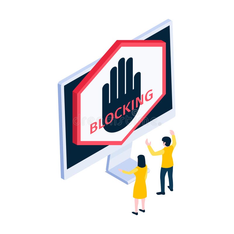 Internet Blocking Icon stock vector. Illustration of internet - 229500063