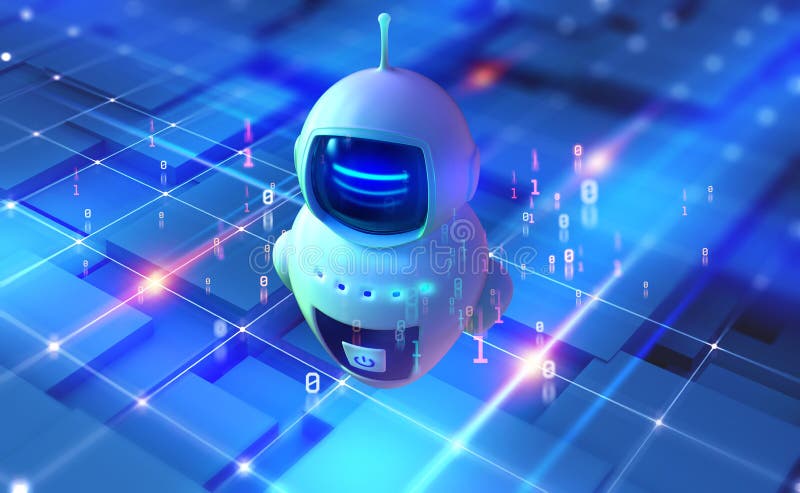 Bot, Robot, Drone, Artificial Intelligence 3D Illustration Stock ...