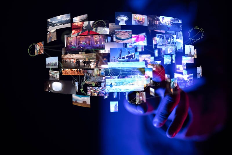 A Internet Broadband and Multimedia Streaming Entertainment Stock Image ...