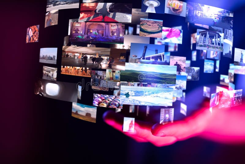 Multimedia Streaming from the Laptop Screen Stock Photo - Image of ...