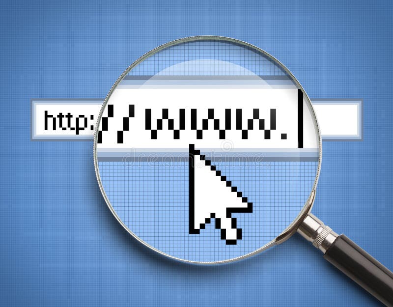 Magnifying Glass Online Fingerprint Stock Illustration - Illustration ...