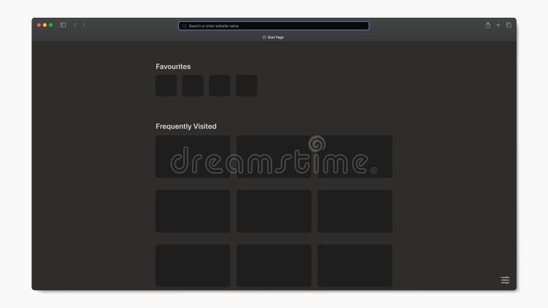 Internet Browser Dark Theme Blank Template Stock Vector - Illustration ...