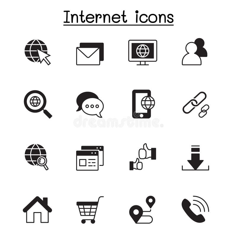 Internet Browser Icon Set Vector Illustration Graphic Design Solid ...