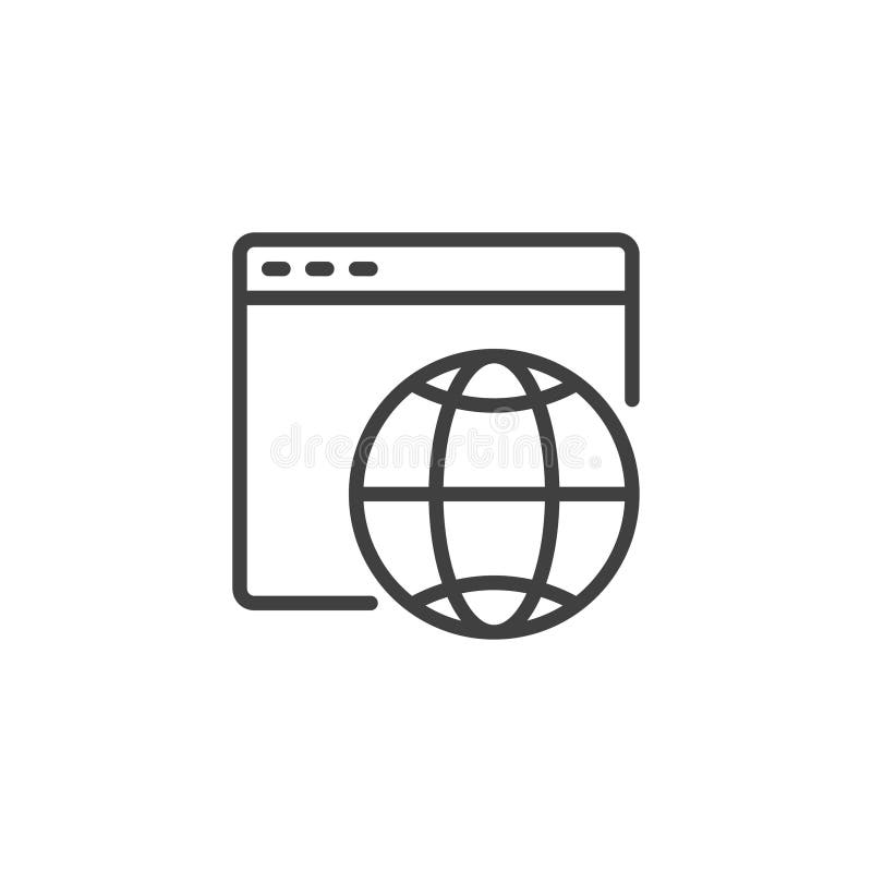 Internet Browser line icon stock vector. Illustration of line - 317359023