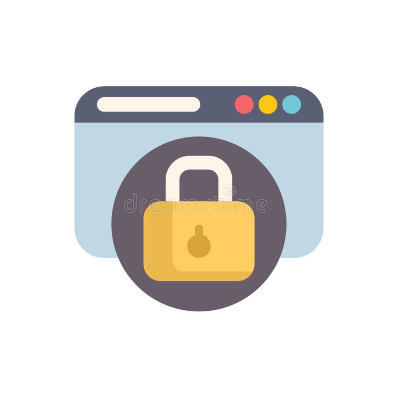 Internet Browser Window Displaying Security Padlock Icon Stock ...