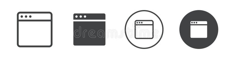 Internet Browser Window Icon Vector Logo Outline Stock Vector ...