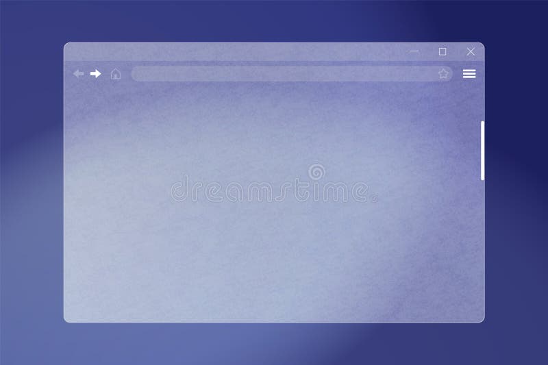 Internet Browser Window Interface of Translucent Frosted Glass. Ground ...