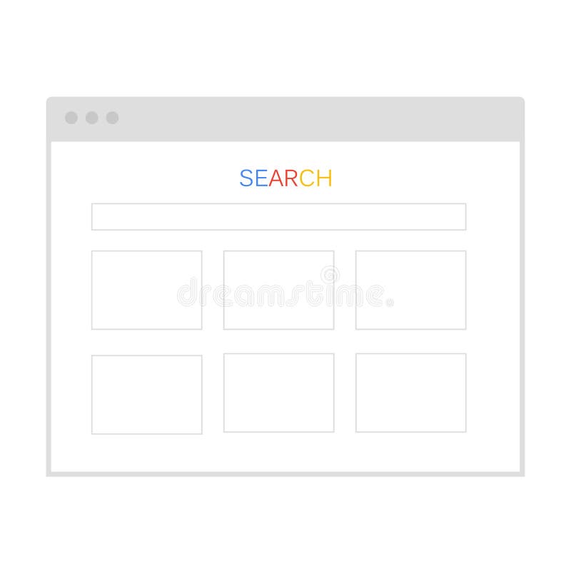 Internet Browser Window with Search Web Site Page Stock Illustration ...
