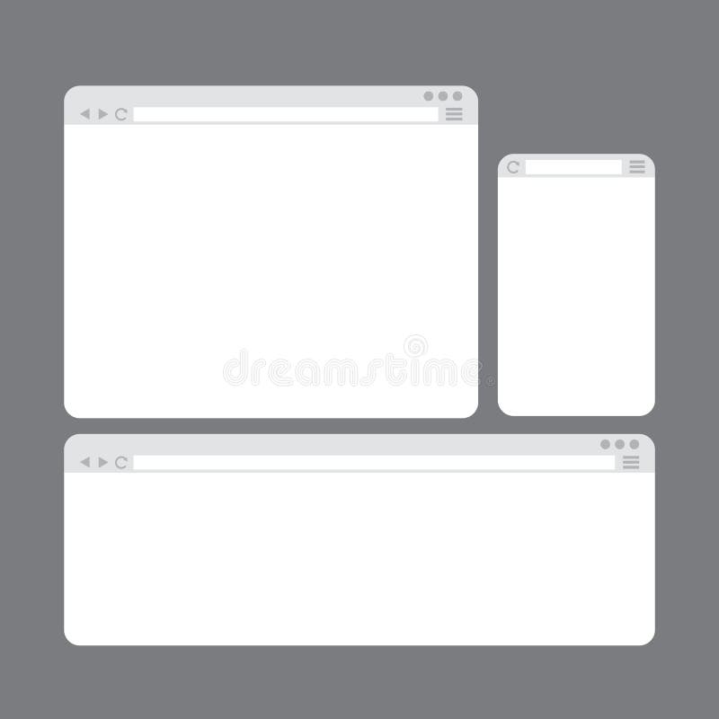 Internet Browser Window Templates Set Stock Vector - Illustration of ...