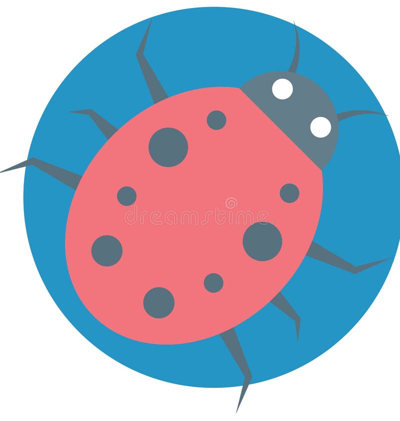 Internet Bug Color Isolated Vector Icon that Easily Can Be Modified and ...