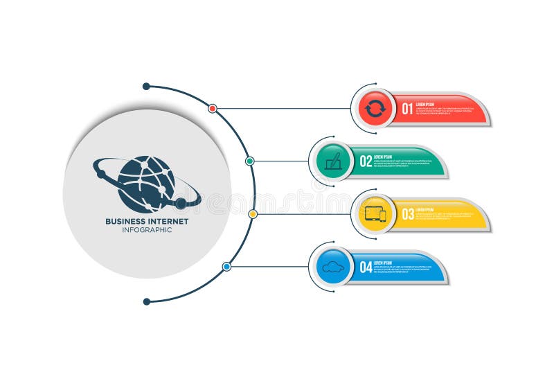 Internet Business Infographic Template Design with Steps Stock Vector ...