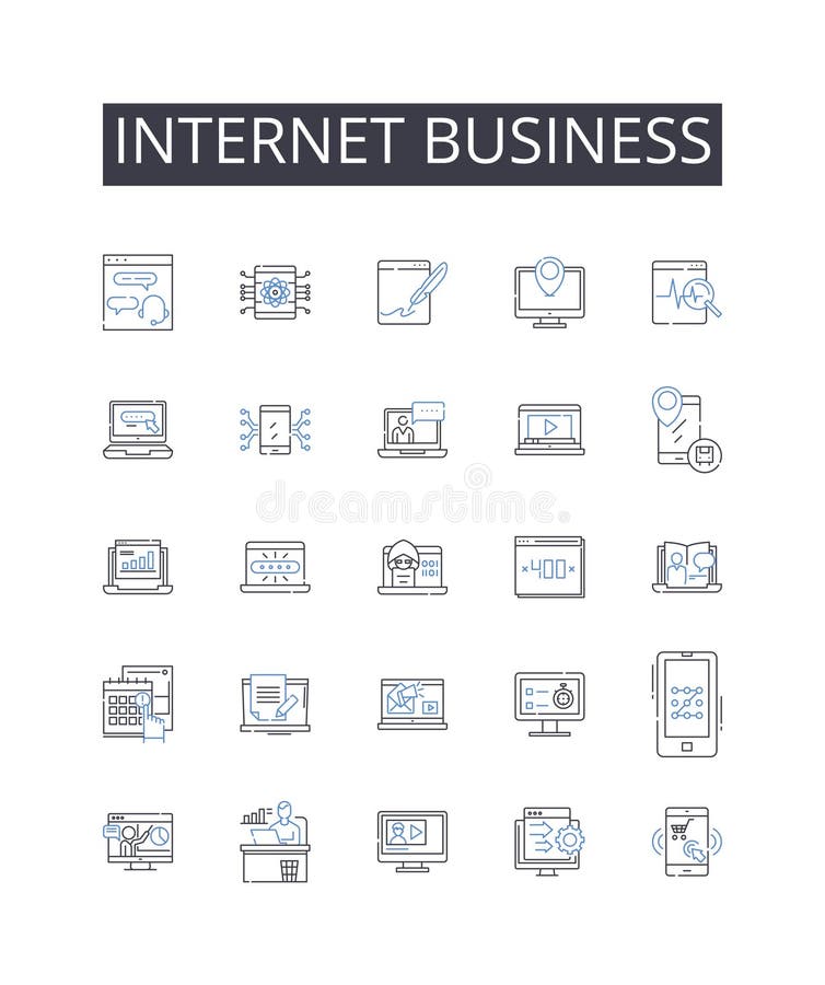 Internet Business Line Icons Collection. Online Business, E-commerce ... Internet Business Line Icons Collection. Online Business, E-commerce ...