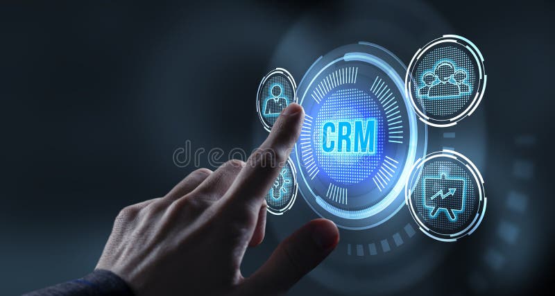 Internet, Business, Technology and Network Concept.CRM Customer ...
