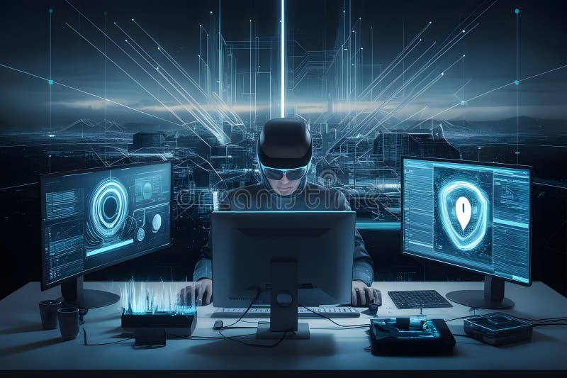 Internet, Business, Technology and Network Concept. Cyber Security Data ...