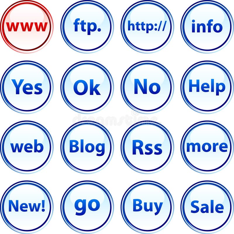 Internet buttons. [Vector] stock vector. Illustration of home - 3583622