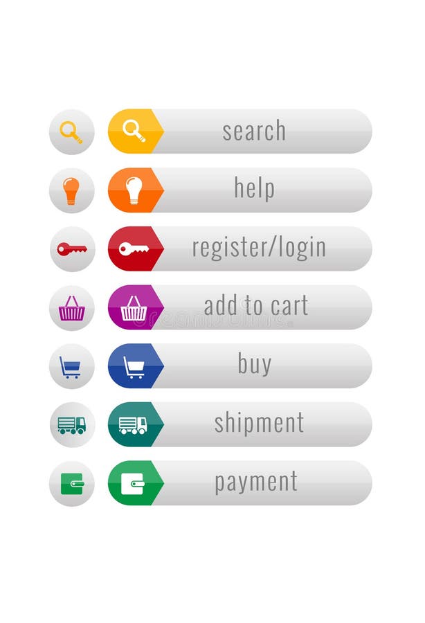 Web Buttons Flat Design Template with Color Gradient Stock Vector ... Web Buttons Flat Design Template with Color Gradient Stock Vector ...