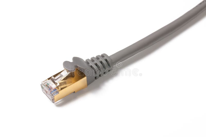 Computer Internet Cable and Lock. Internet Security Concept Stock Image ...