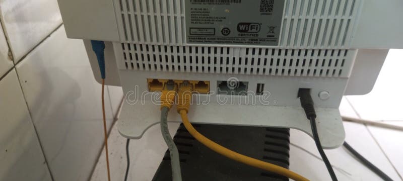 Internet Cable on Access Point Editorial Stock Photo - Image of gadget ...