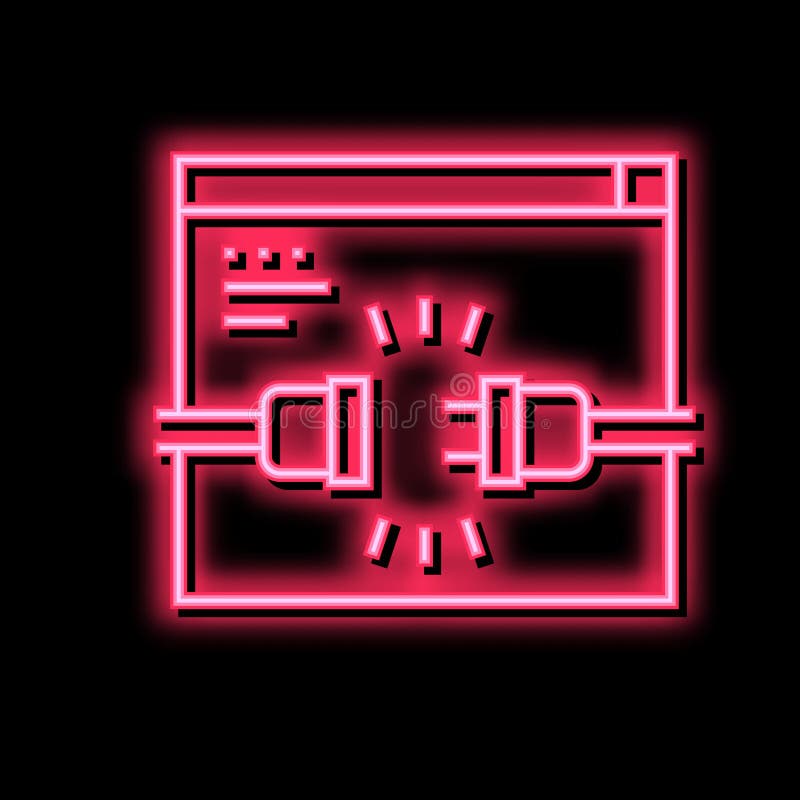 Internet Cable Disonnected Neon Glow Icon Illustration Stock Vector ...