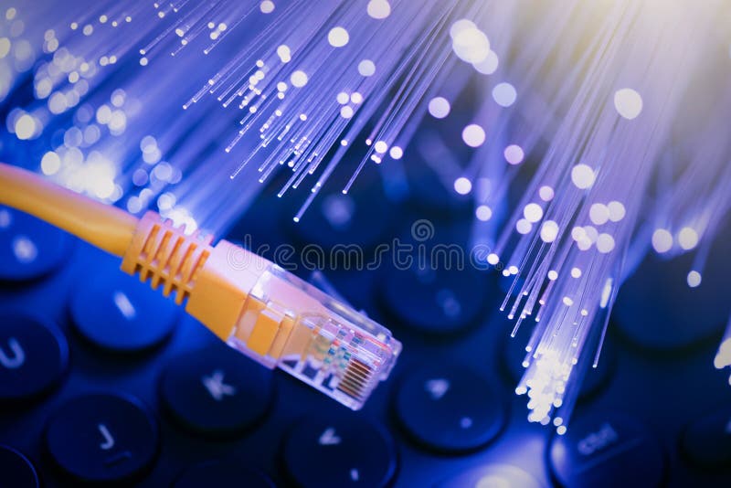 Internet Cable, RJ-45 Plug on Laptop Keyboard Stock Photo - Image of ...