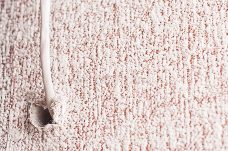 An Internet Cable is Routed through a Hole in the Wall Stock Image ...