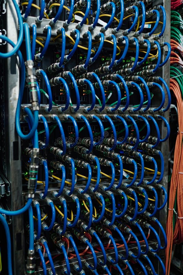 Internet Cabling in the Data Center Stock Image - Image of closeup ...