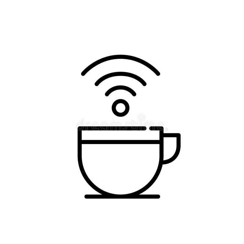 Internet Cafe Icon. Coffee Cup and Wi-fi Stock Vector - Illustration of ...
