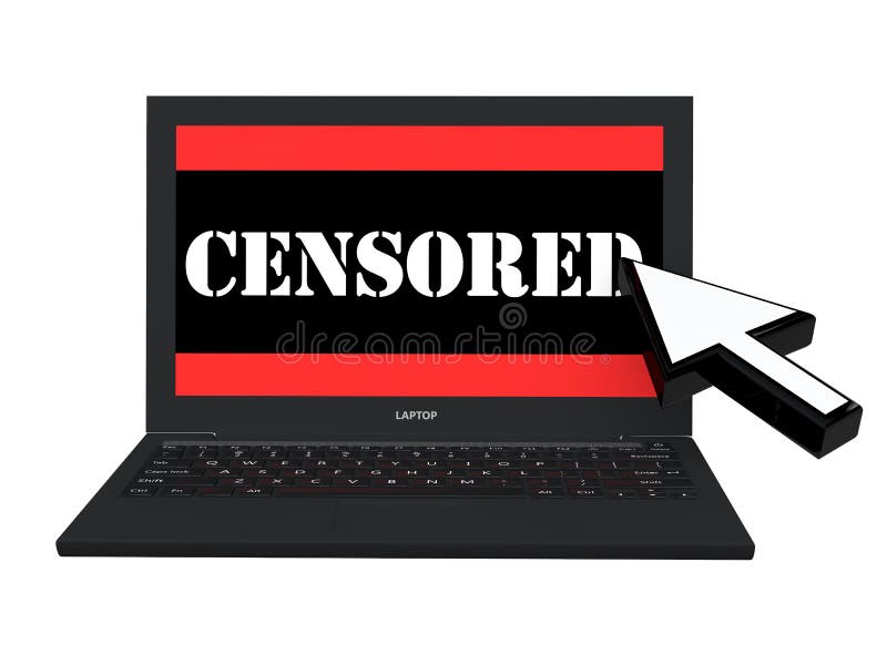 Internet Censorship Concept Stock Illustration - Illustration of laptop ...