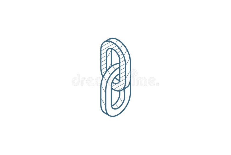 Internet Chain Link Isometric Icon. 3d Line Art Technical Drawing ...