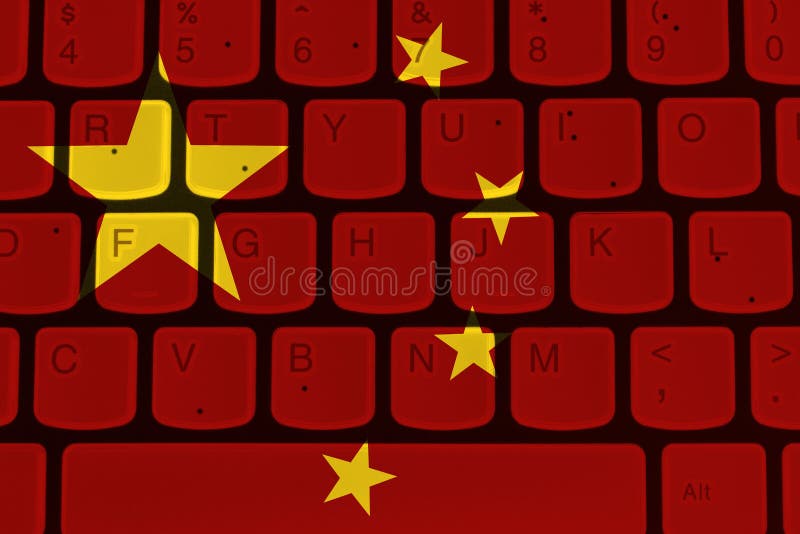 Internet in China, Computer Keyboard with the Chinese Flag Stock Image ...