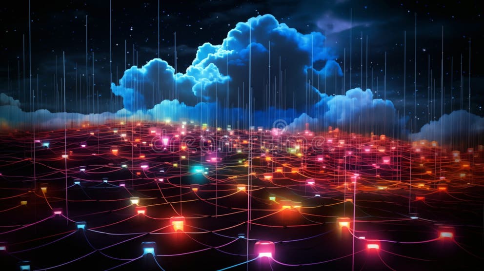 Internet and Cloud Computing with Interconnected Nodes Stock ...