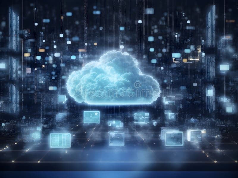 Internet Cloud Data Storage Concept Stock Illustration - Illustration ...