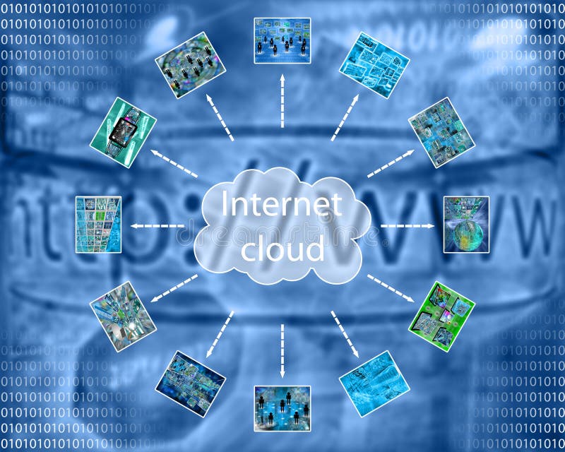 Internet cloud stock illustration. Illustration of binary - 45300004