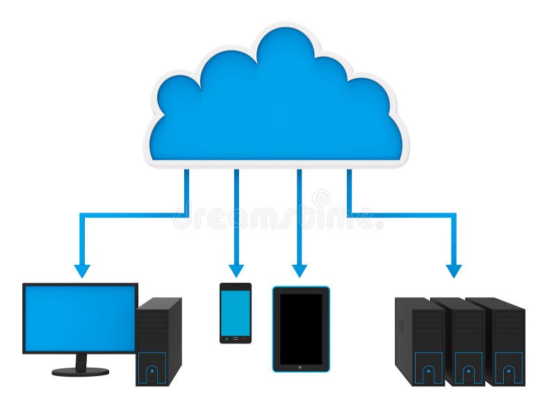 Internet Cloud Network Means World Wide Web and Websites Stock ...