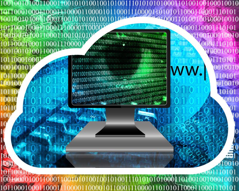 Internet cloud stock illustration. Illustration of binary - 45299933