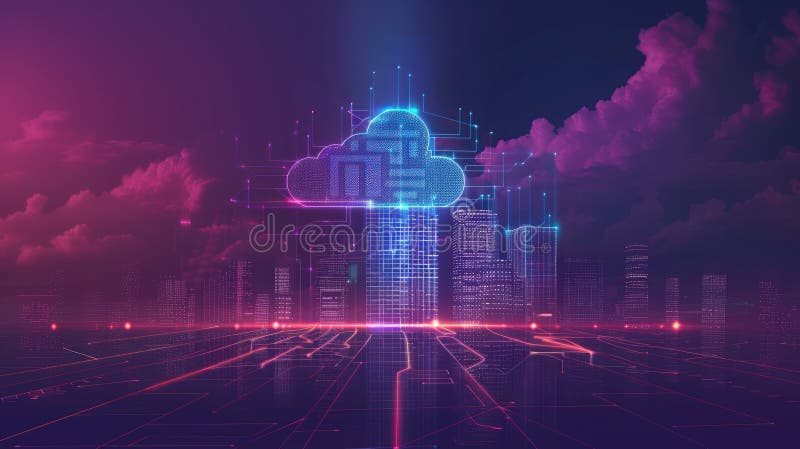 Internet Cloud for Technological Progress. Generate AI Image Stock ...
