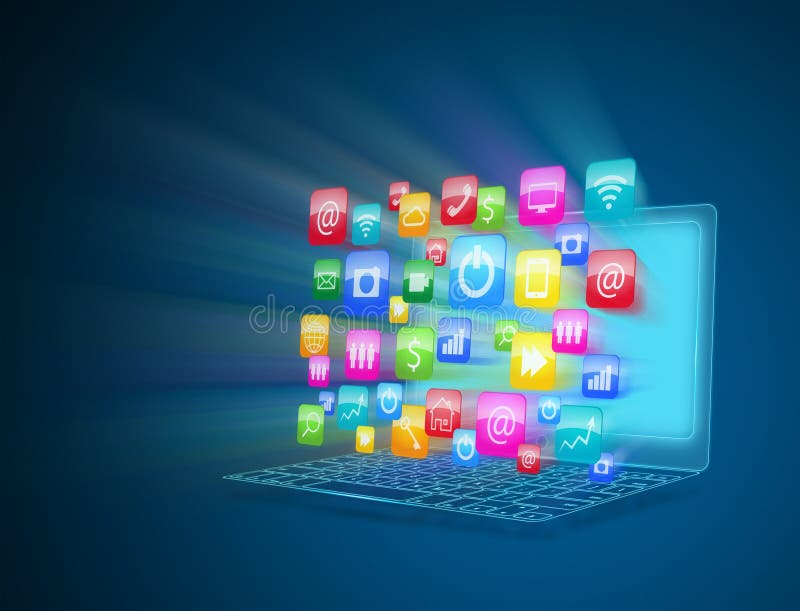 Internet Communication and Cloud Computing Stock Illustration ...