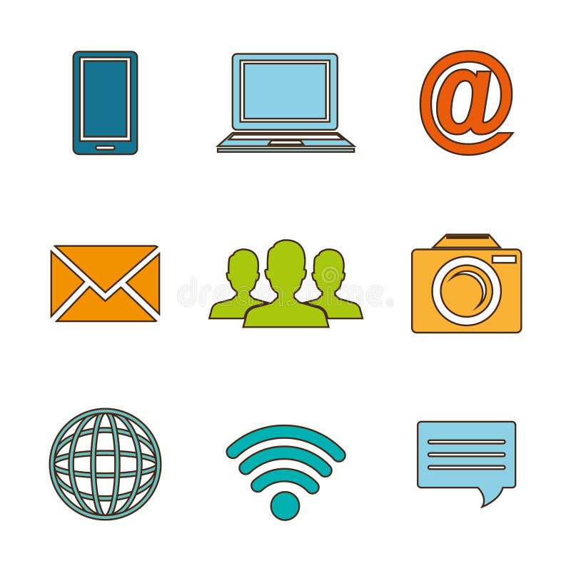 Internet Communication Design Stock Illustration - Illustration of ...