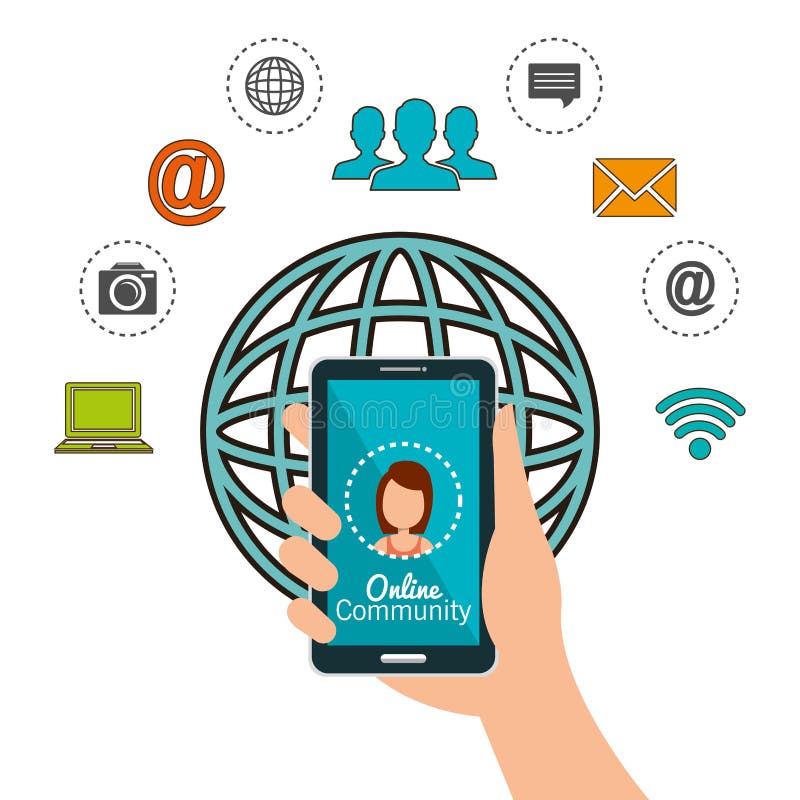 Internet Communication Design Stock Illustration - Illustration of ...