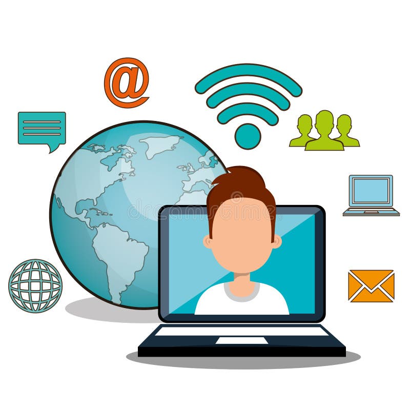 Internet Communication Design Stock Illustration - Illustration of chat ...