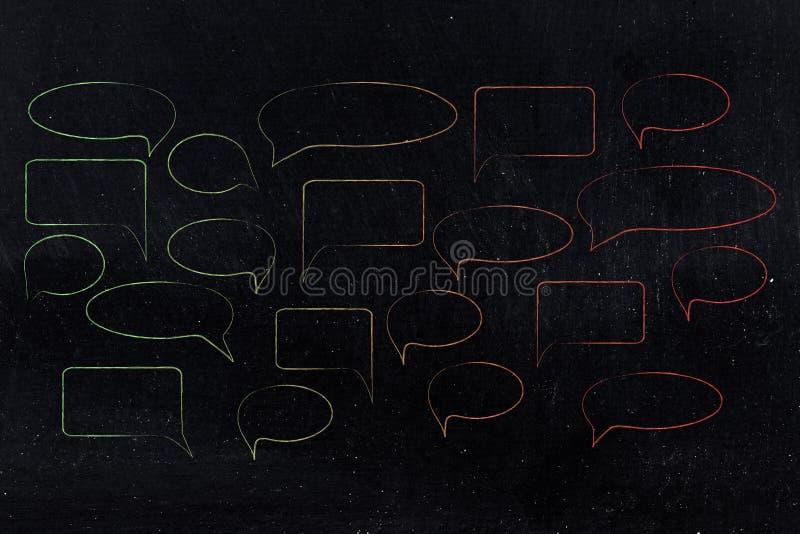 Positive and Negative Comments with Speech Bubbles and List of H Stock ...