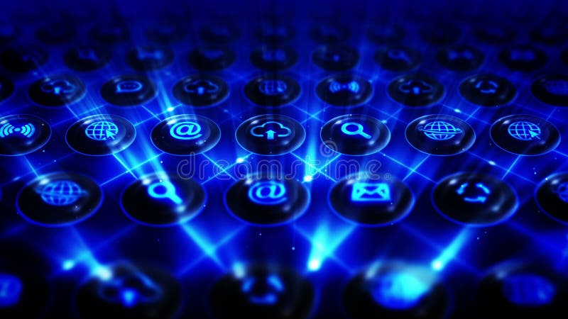 Set of Web Icons. Internet Communication Background. Various Collection ...