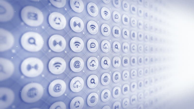 Set of Web Icons. Internet Communication Background. Various Collection ...