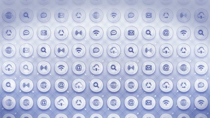 Set of Web Icons. Internet Communication Background. Various Collection ...