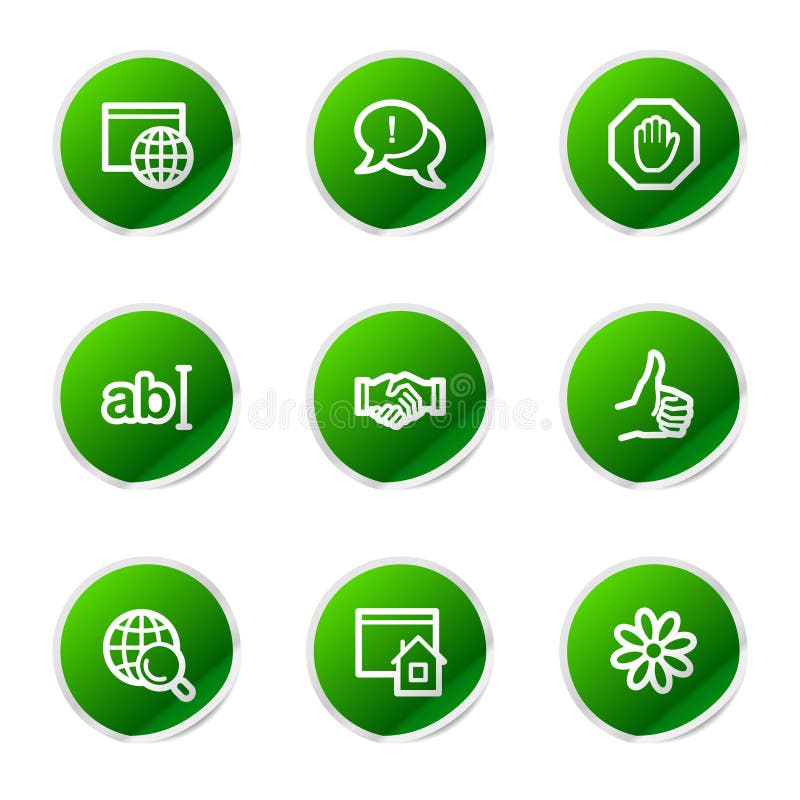 Communication Web Icons, Green Grey Solid Icons Stock Vector ...