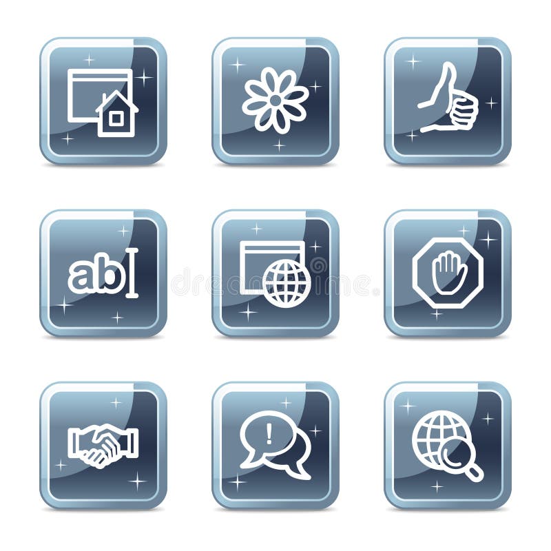 Communication Web Icons, Green Grey Solid Icons Stock Vector ...
